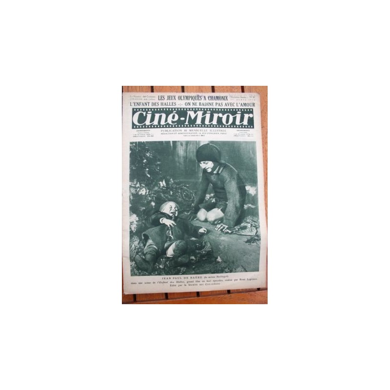 Magazine Cine Miroir 1924 Jean Paul De Baere