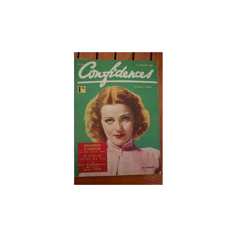 Magazine Confidence 1939 Jean Rogers
