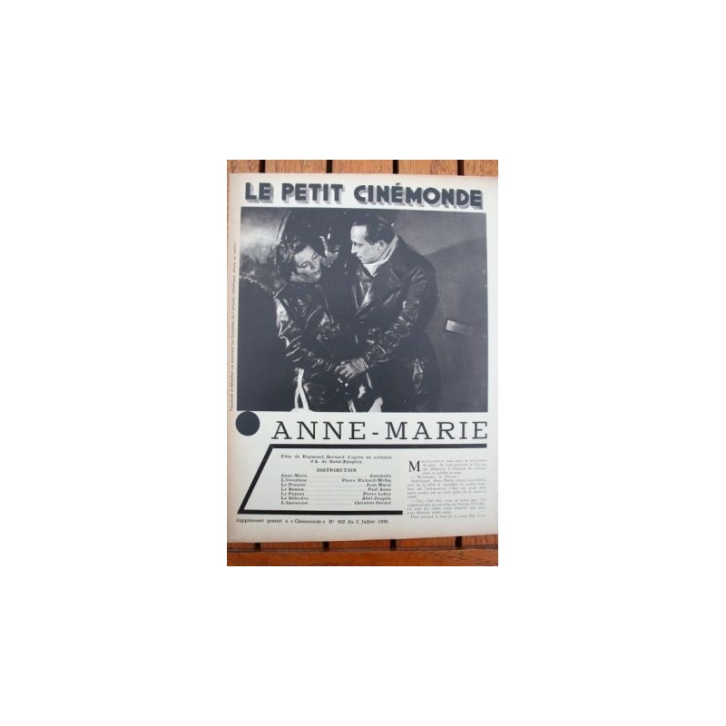 Magazine Petit Cinemonde 1936 Annabella Pierre Richard Willm Anne-Marie